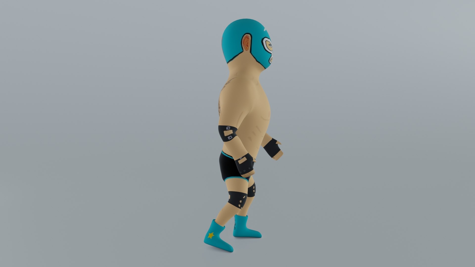 Cartoon Wrestling Character 01 Rigged Low-poly 3D Model 3D Model ...
