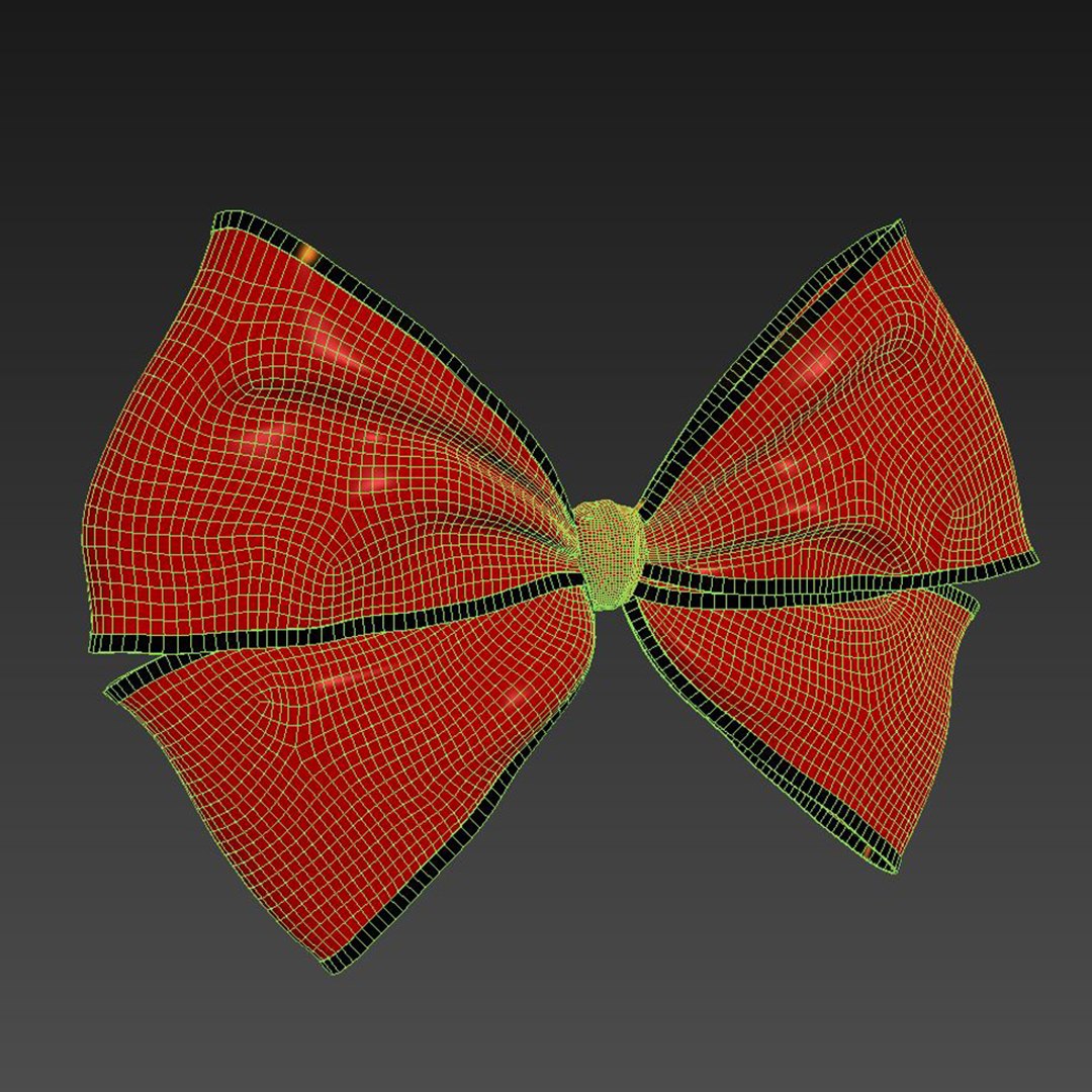 3d Model Of Red Bow