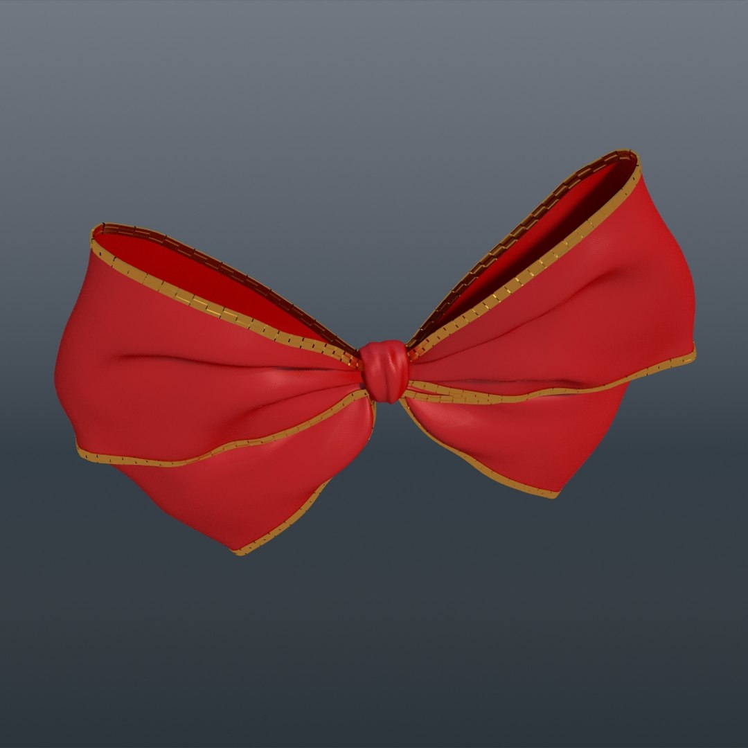 3d Model Of Red Bow