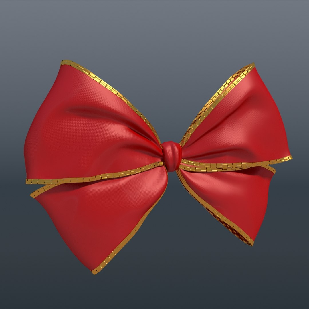 3d Model Of Red Bow