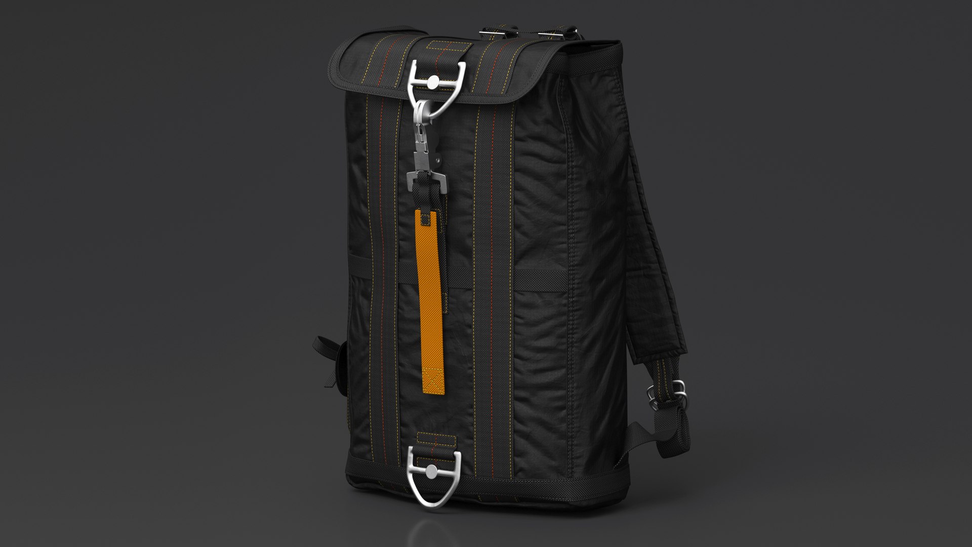 Parachute Pack Travel Backpack Black 3D Model - TurboSquid 2084354