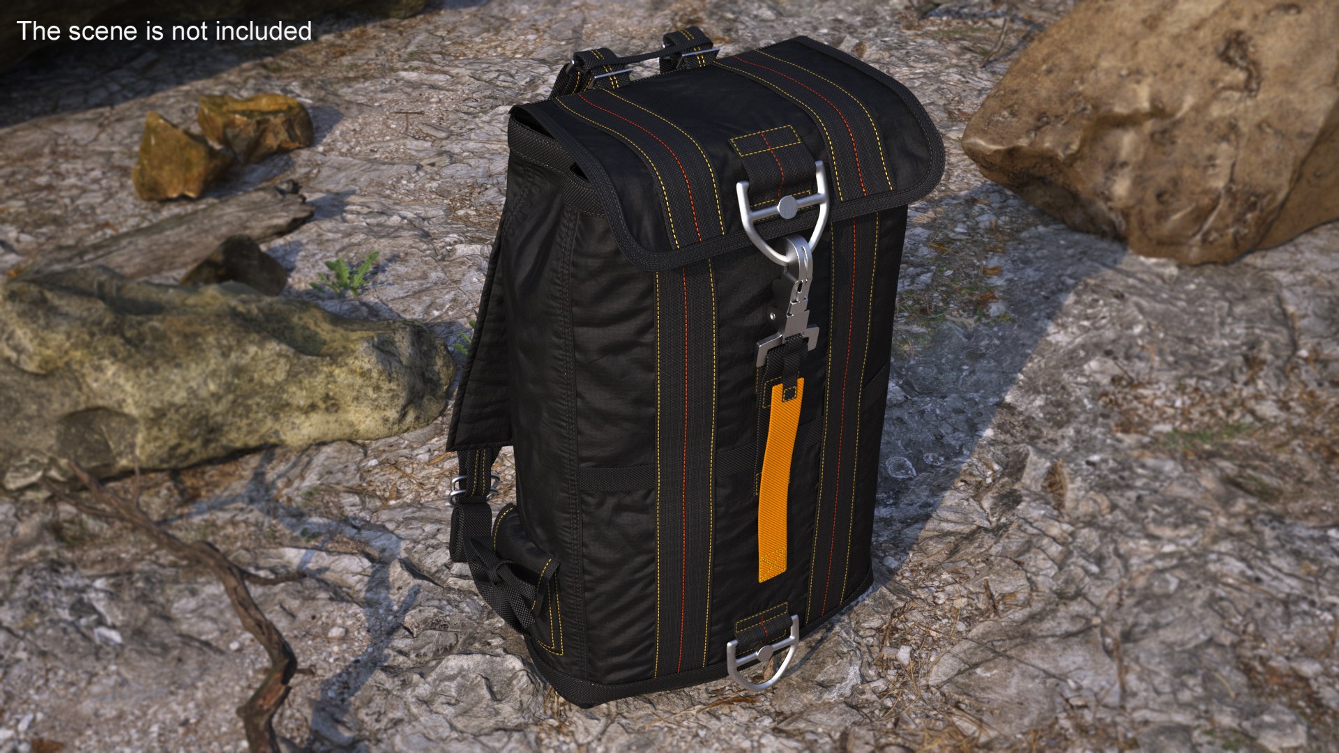 Parachute Pack Travel Backpack Black 3D Model - TurboSquid 2084354
