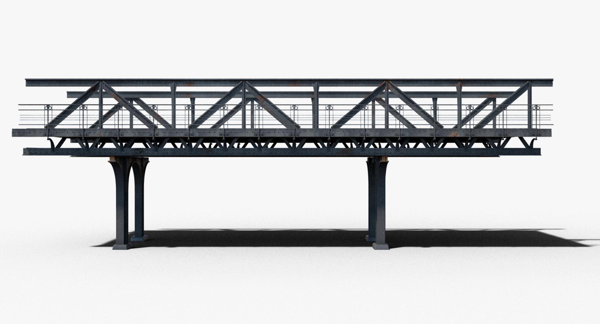 3d Resolution Train Railway Bridge Model