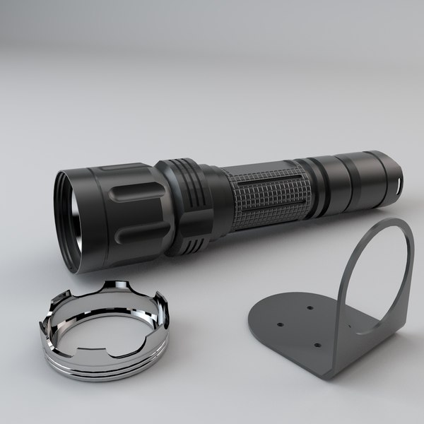 tactical flashlight 3d model