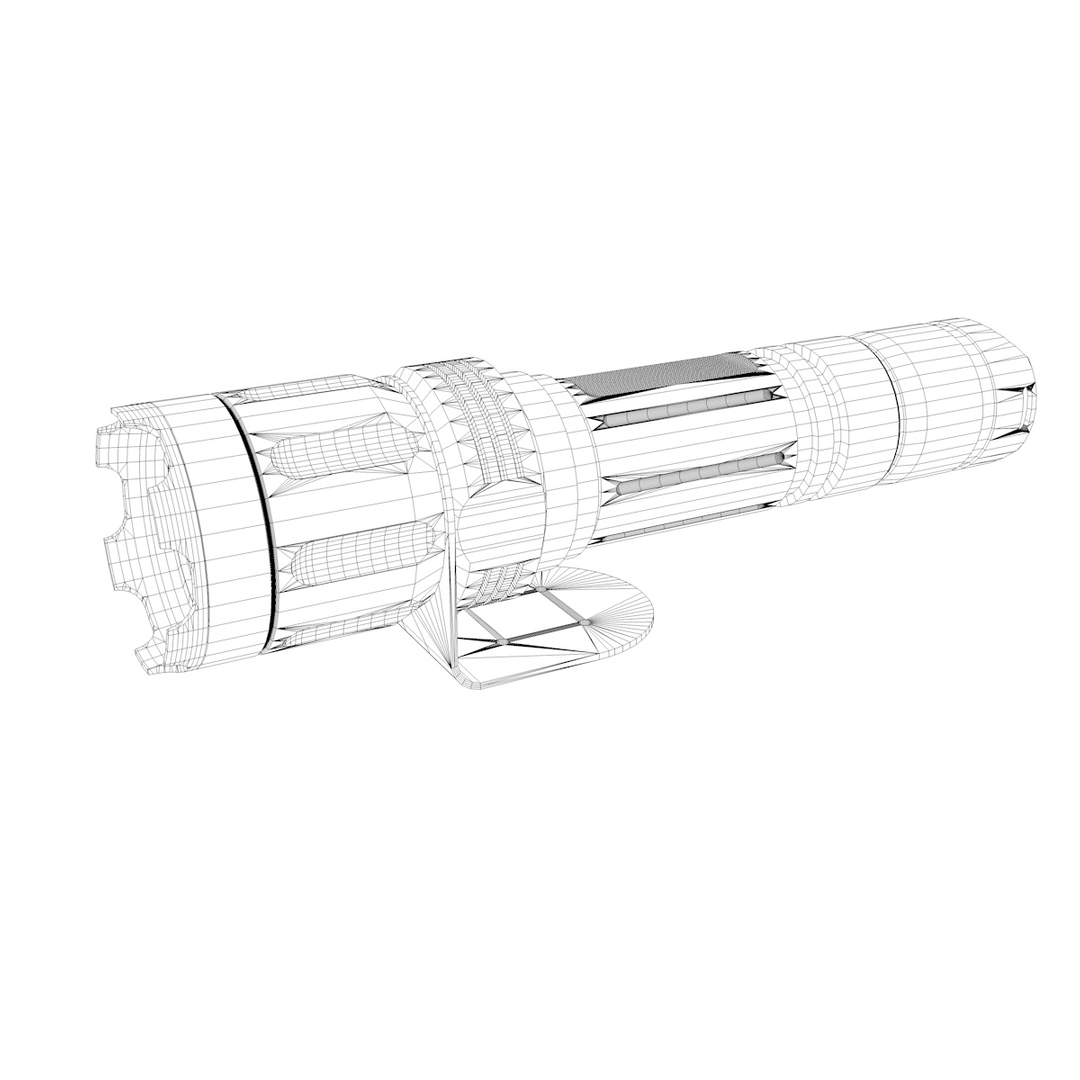 tactical flashlight 3d model