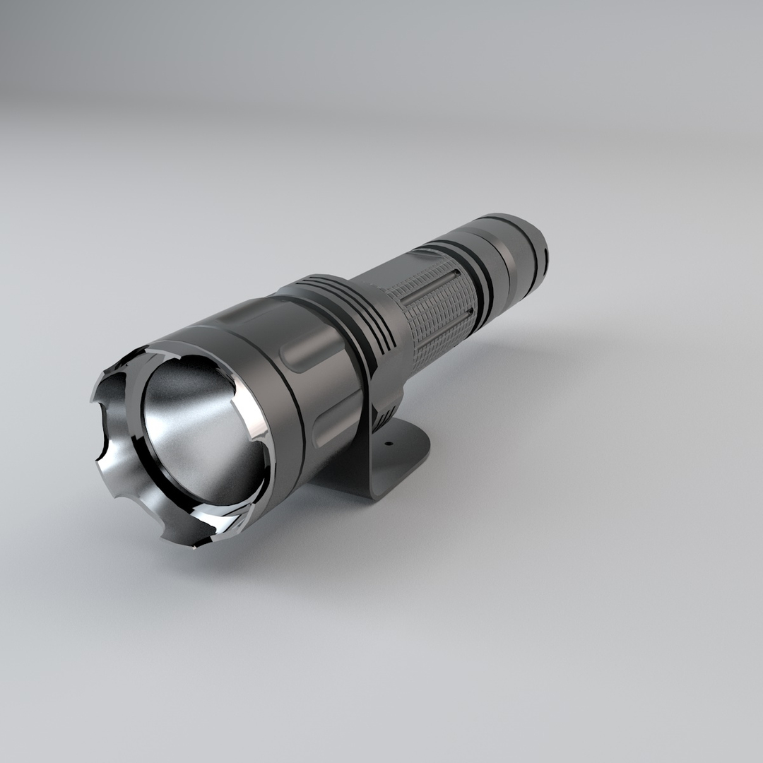 Tactical Flashlight 3d Model