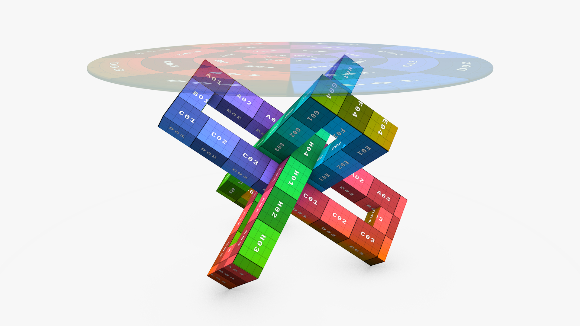 Intersecting links table 3D - TurboSquid 1552968