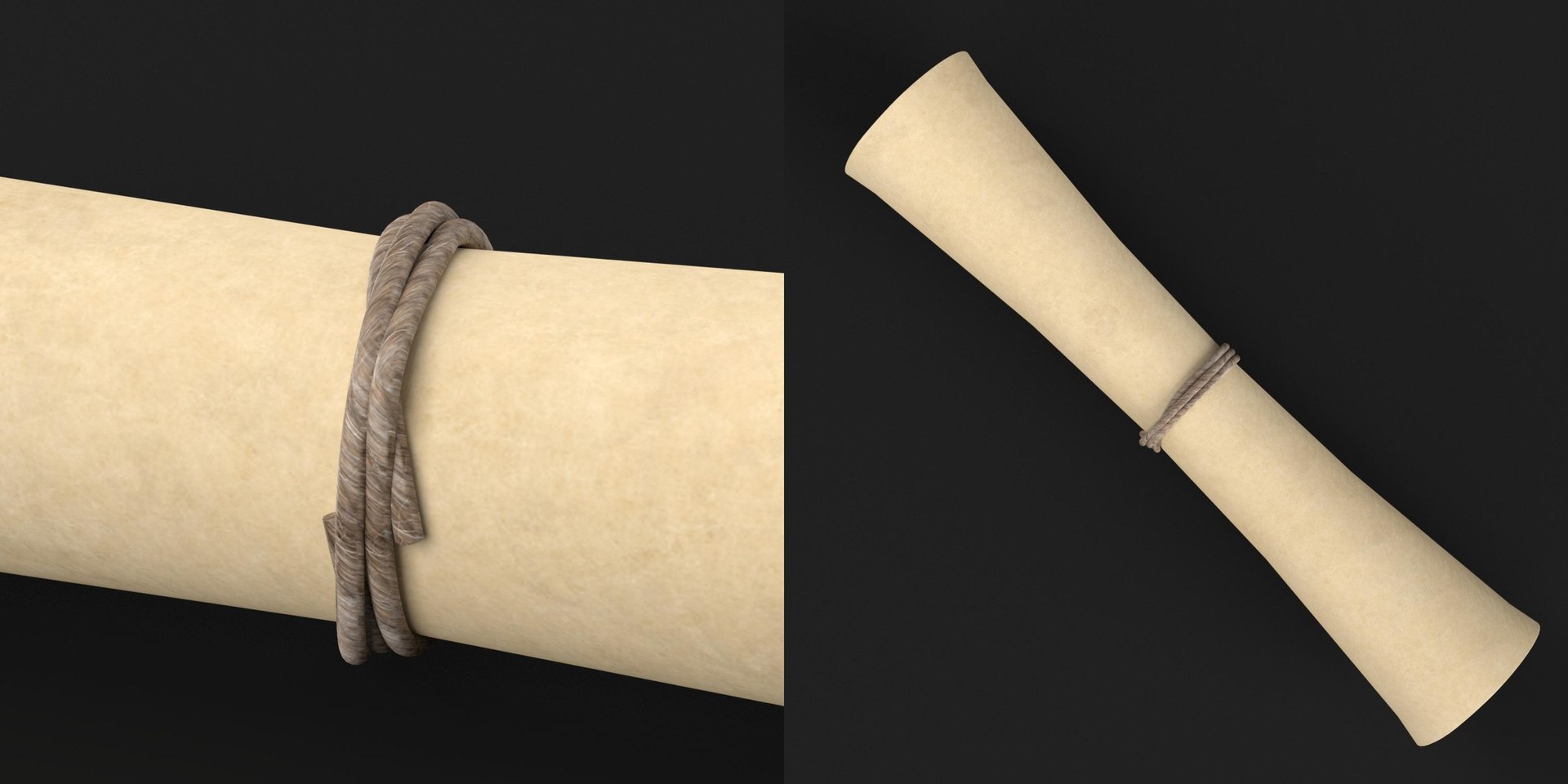 Rolled Up Paper Scroll Model - TurboSquid 2208068