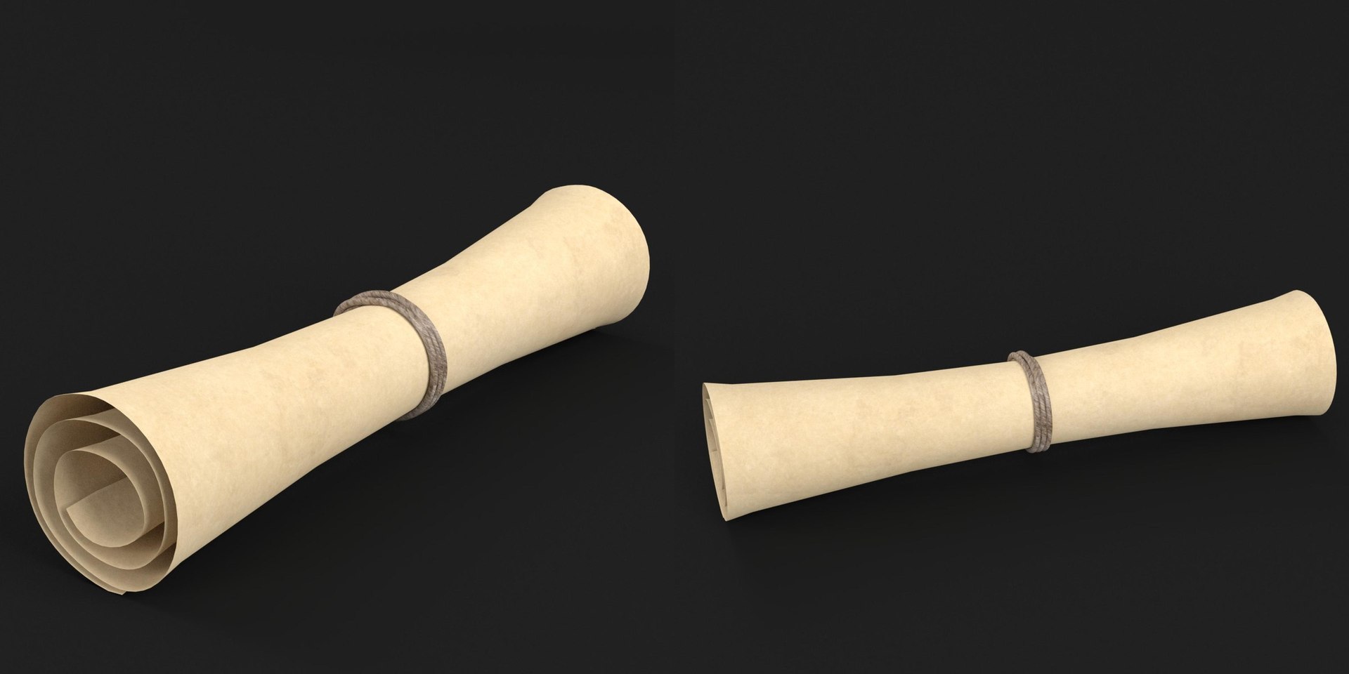 Rolled Up Paper Scroll Model - TurboSquid 2208068