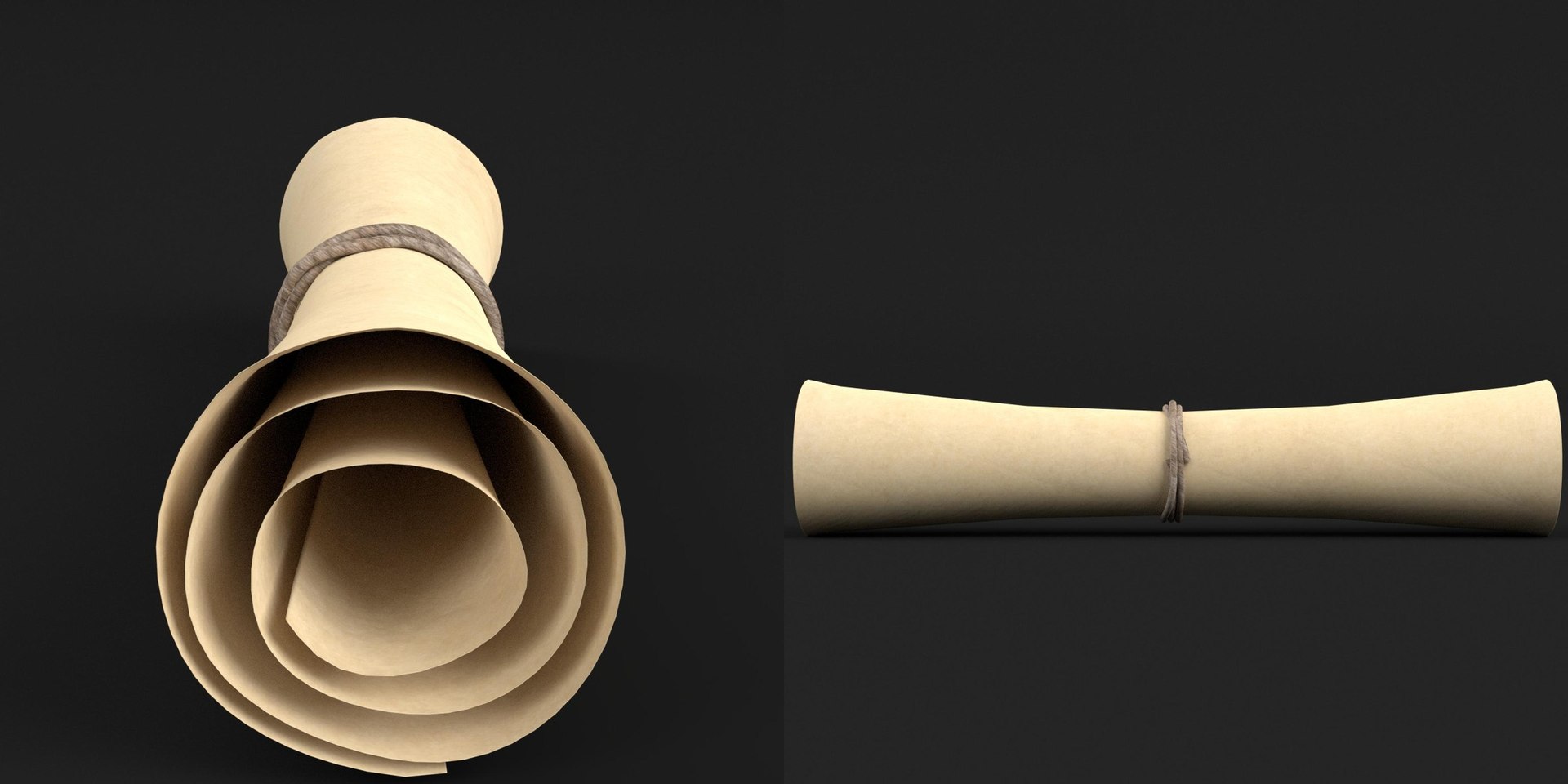 Rolled Up Paper Scroll Model - TurboSquid 2208068