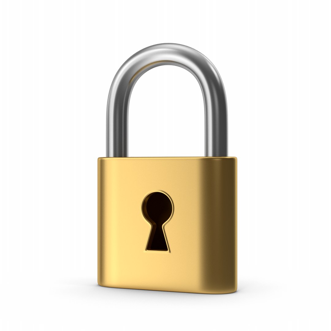 3D Cartoon Gold Padlock - TurboSquid 2291762