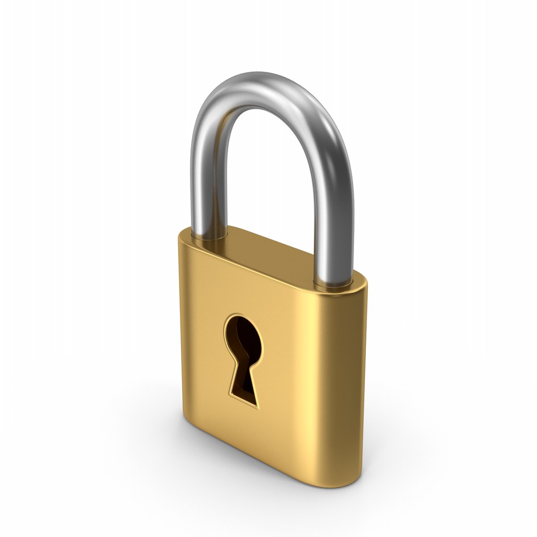 3D Cartoon Gold Padlock - TurboSquid 2291762