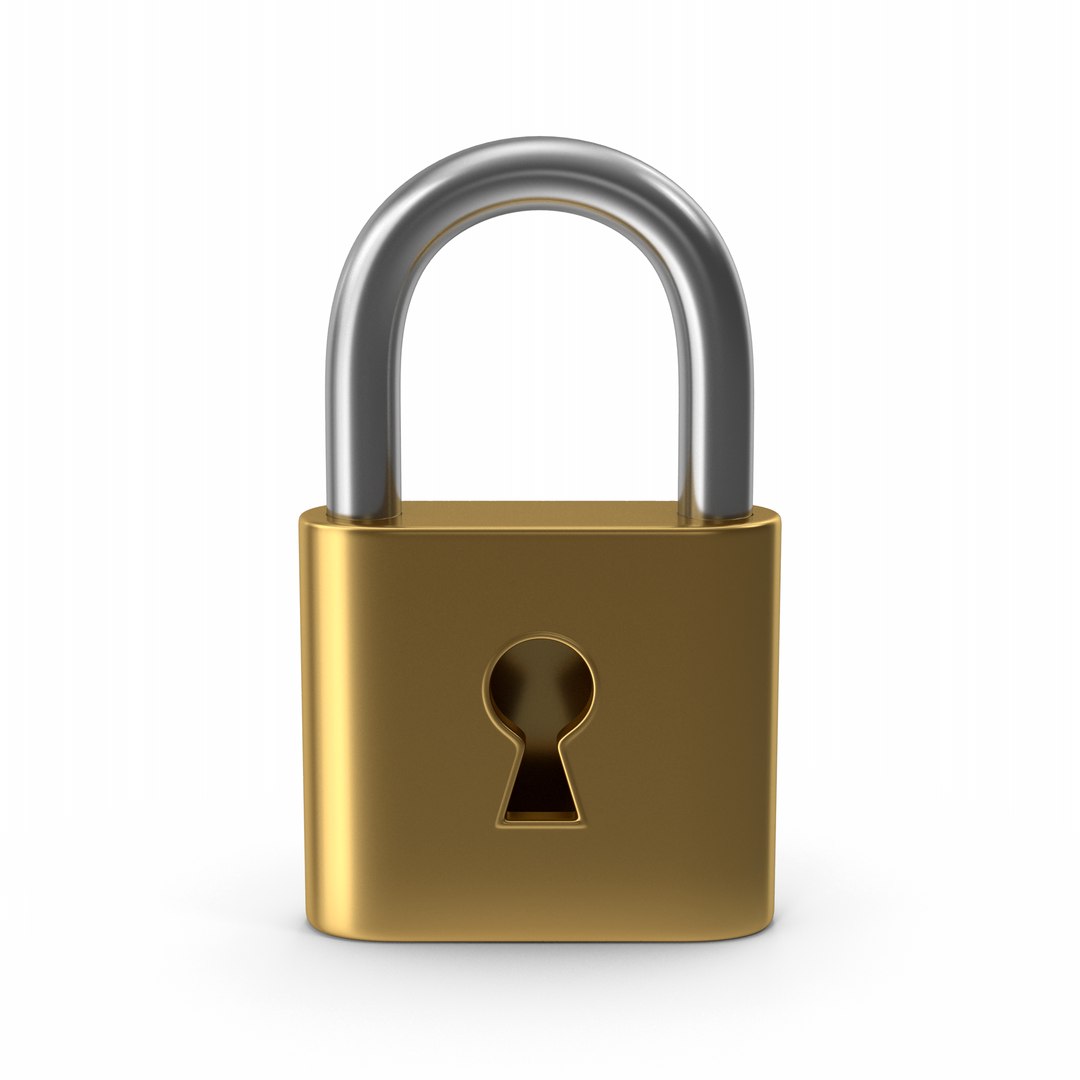 3D Cartoon Gold Padlock - TurboSquid 2291762