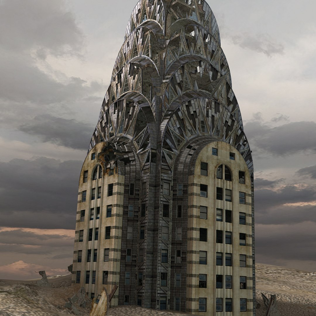 Destroyed Chrysler Building 3ds