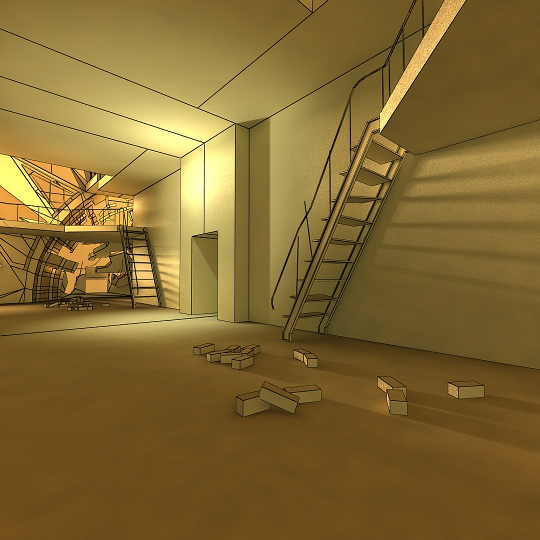 Destroyed Chrysler Building 3ds