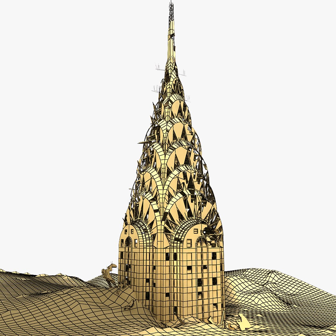 Destroyed Chrysler Building 3ds