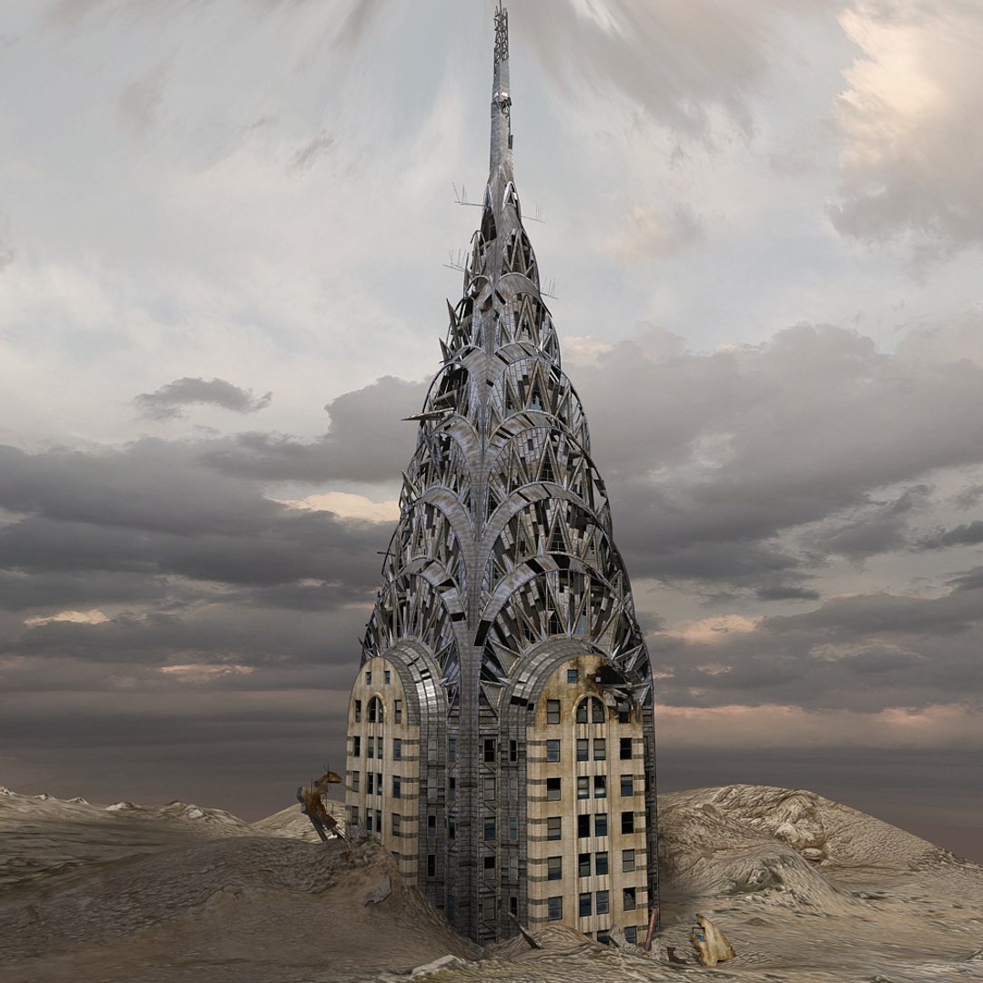 Destroyed Chrysler Building 3ds