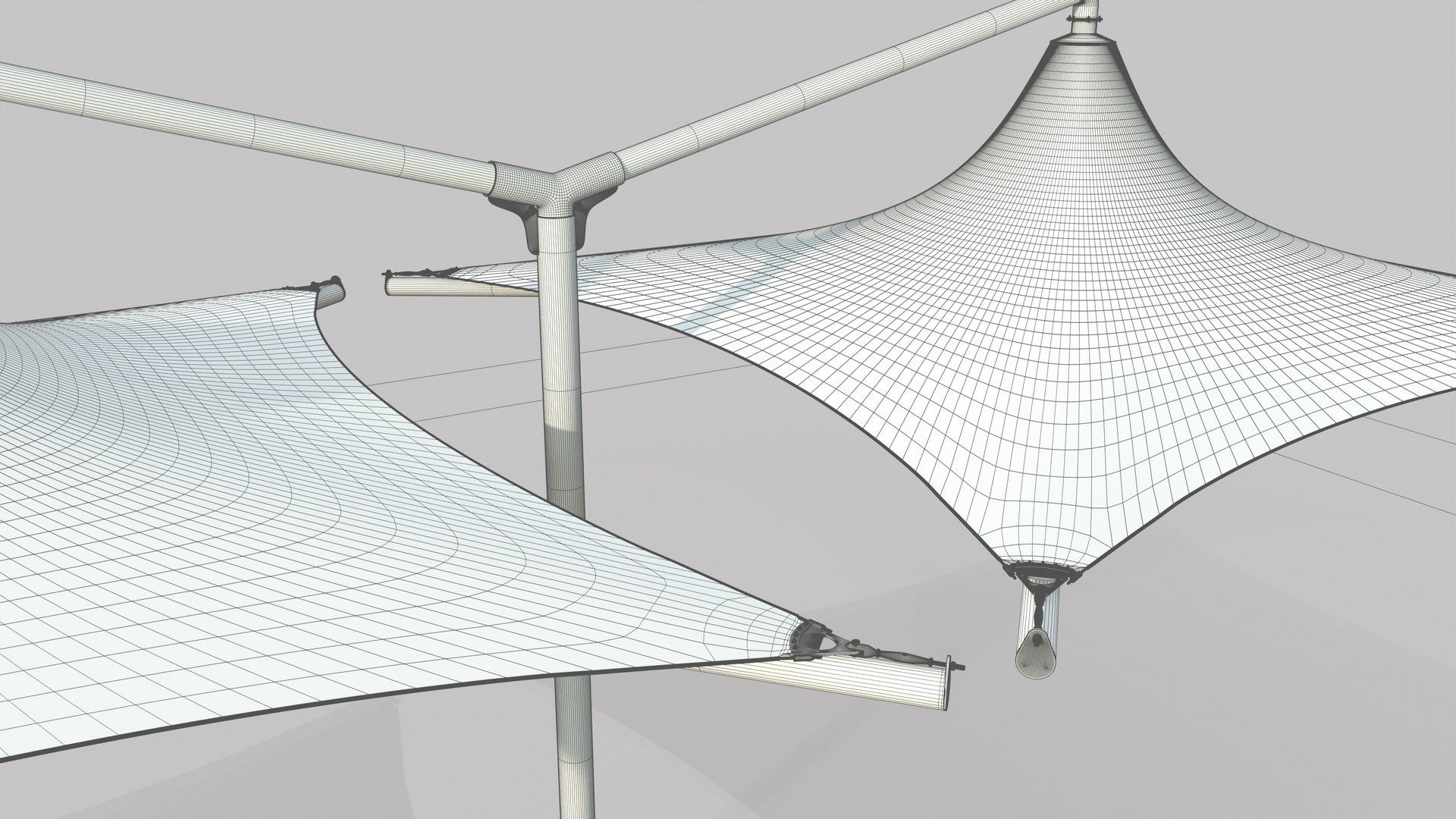 3D Tensile Shade Structure - TurboSquid 2374983