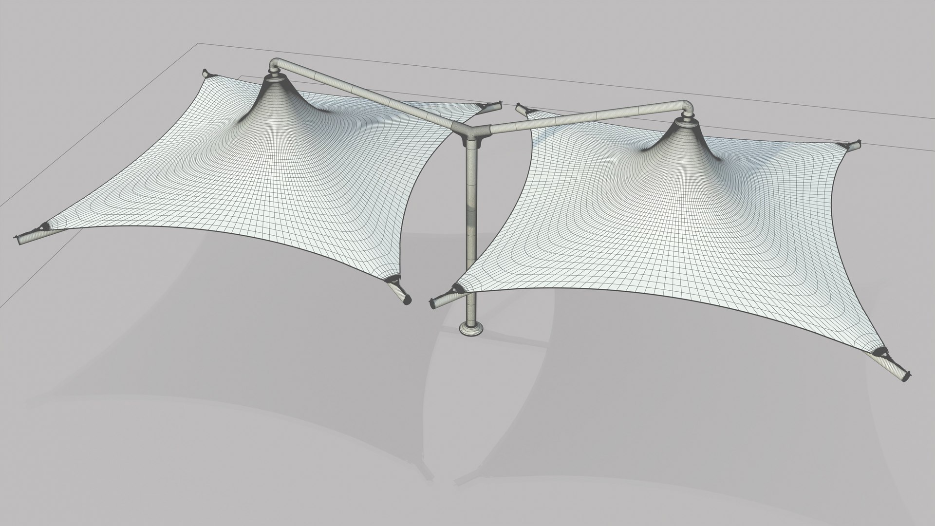 3D Tensile Shade Structure - TurboSquid 2374983