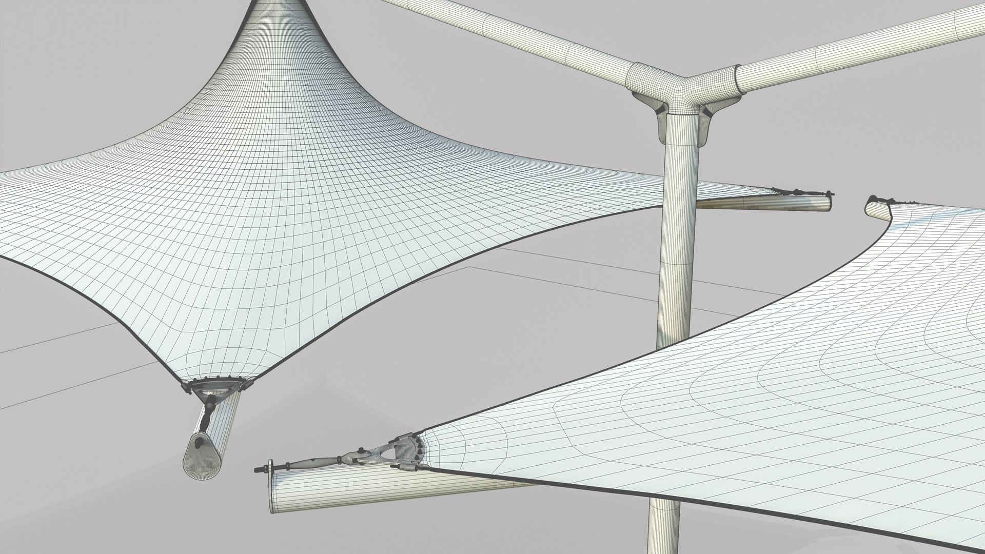 3D Tensile Shade Structure - TurboSquid 2374983