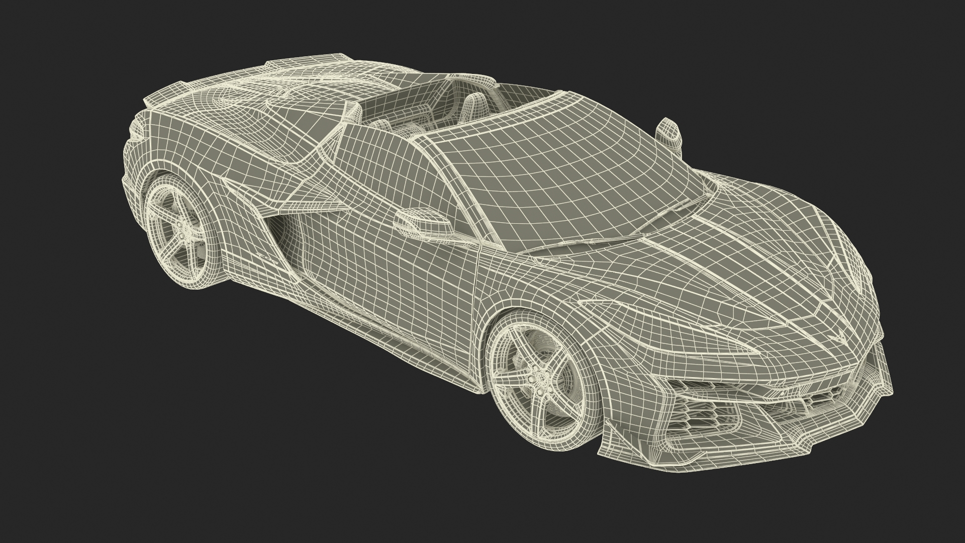 Cabriolet 2023 Chevrolet Corvette Z06 Open Orange Rigged 3D Model ...