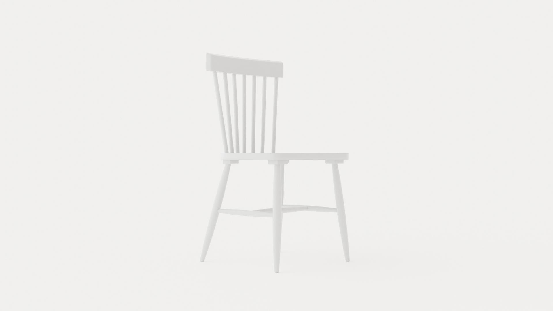 3D Wood H17 Spindle Chair White Model - TurboSquid 2250150