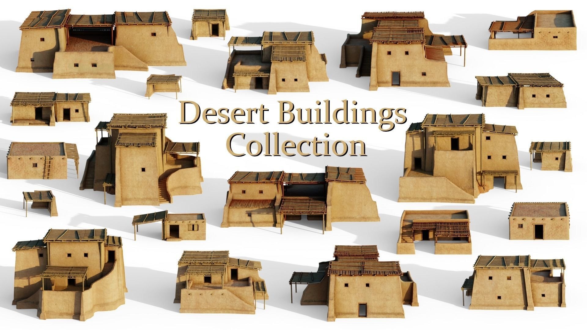 modelo 3d Colección Desert Buildings - TurboSquid 1835559