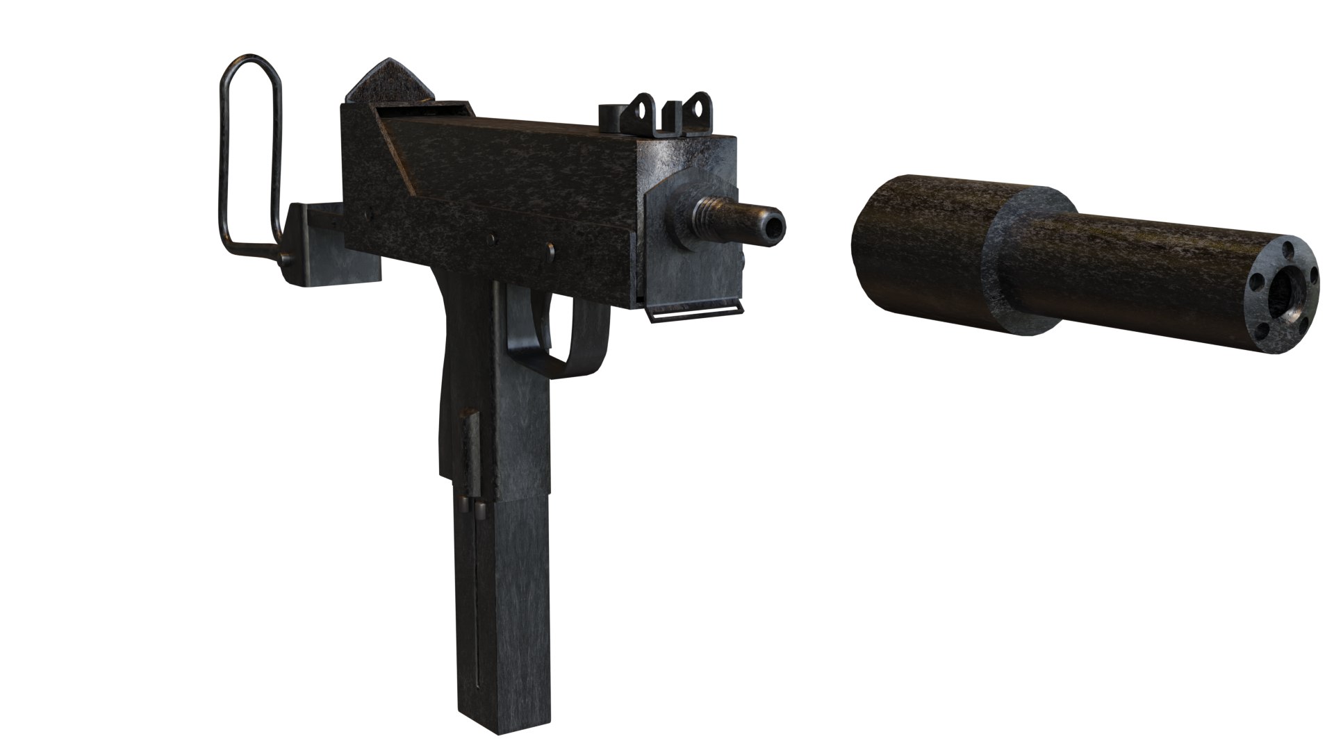Mac 10 Smg Rifle Assault Rifle Gun Gameready 3D Model 3D - TurboSquid ...