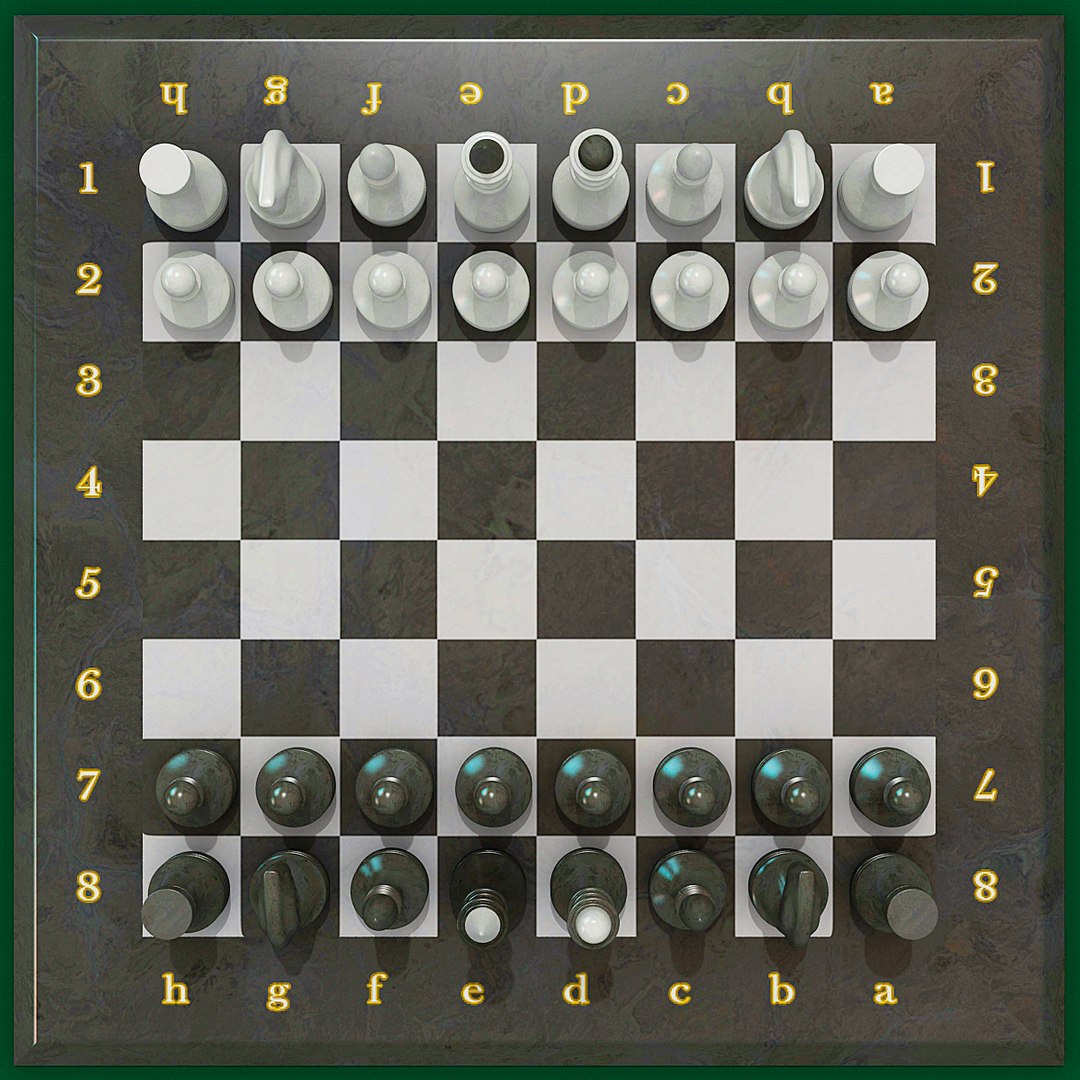 Stone Chess Set 3d Model