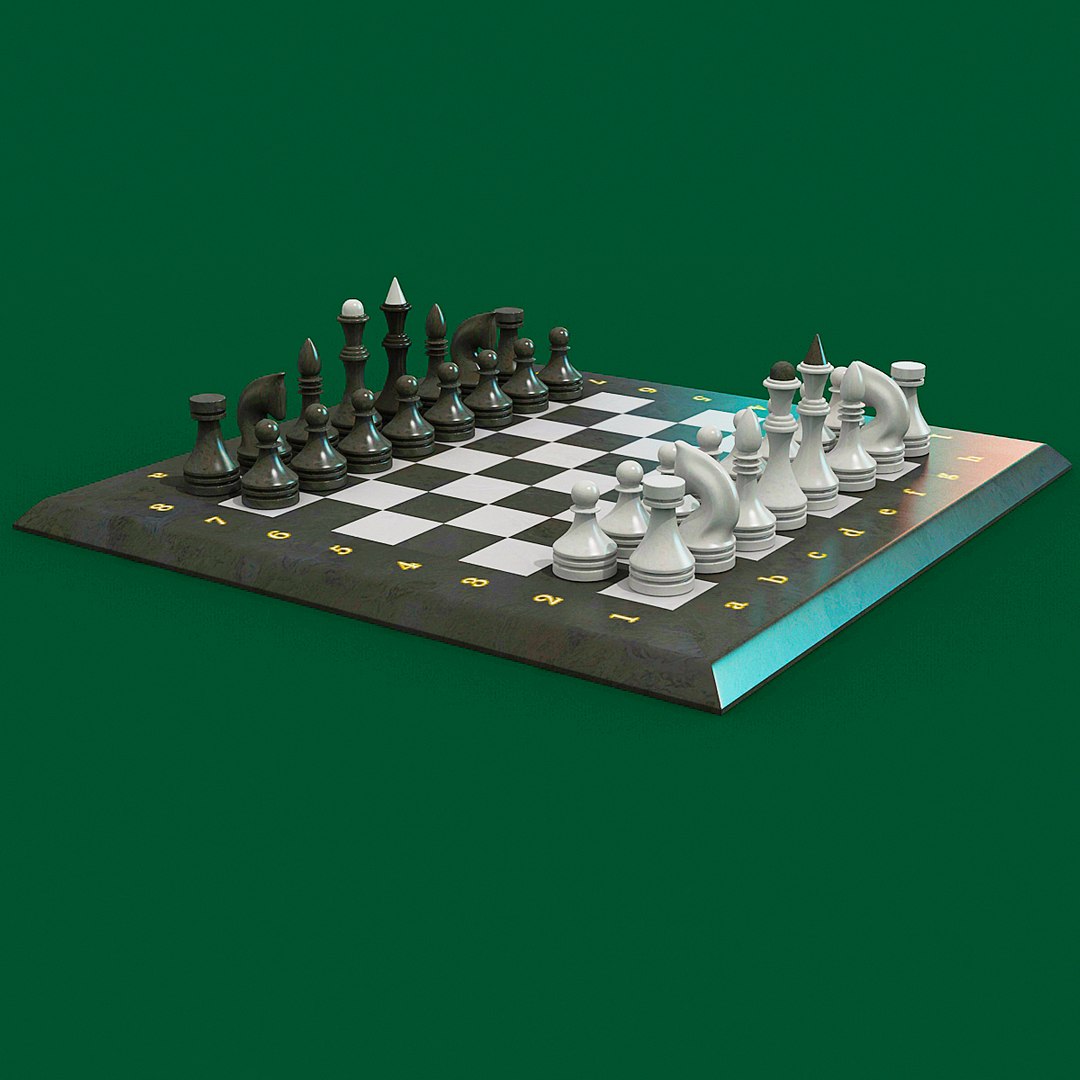 Stone Chess Set 3d Model