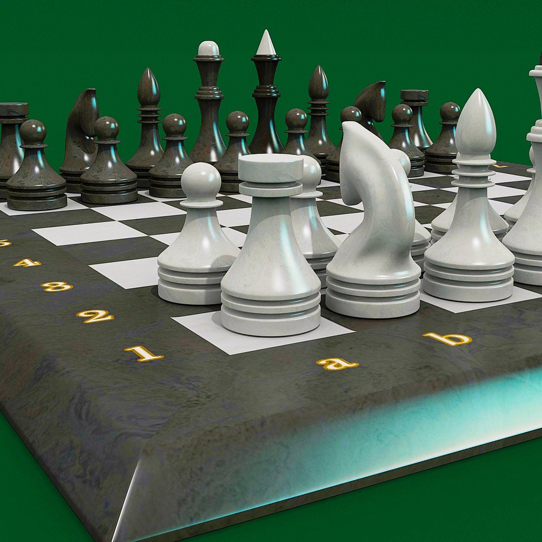 Stone Chess Set 3d Model