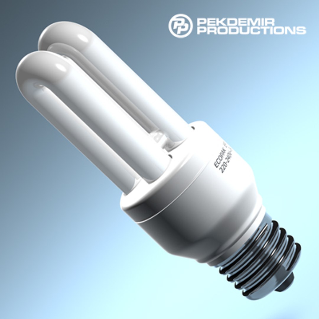 Fluorescent Light Bulb E27 3d Obj