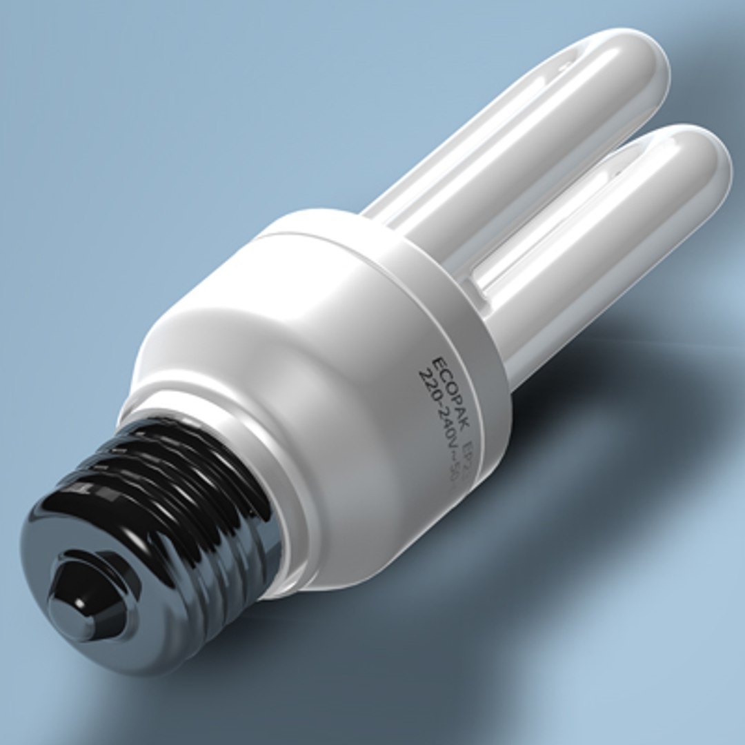 Fluorescent Light Bulb E27 3d Obj
