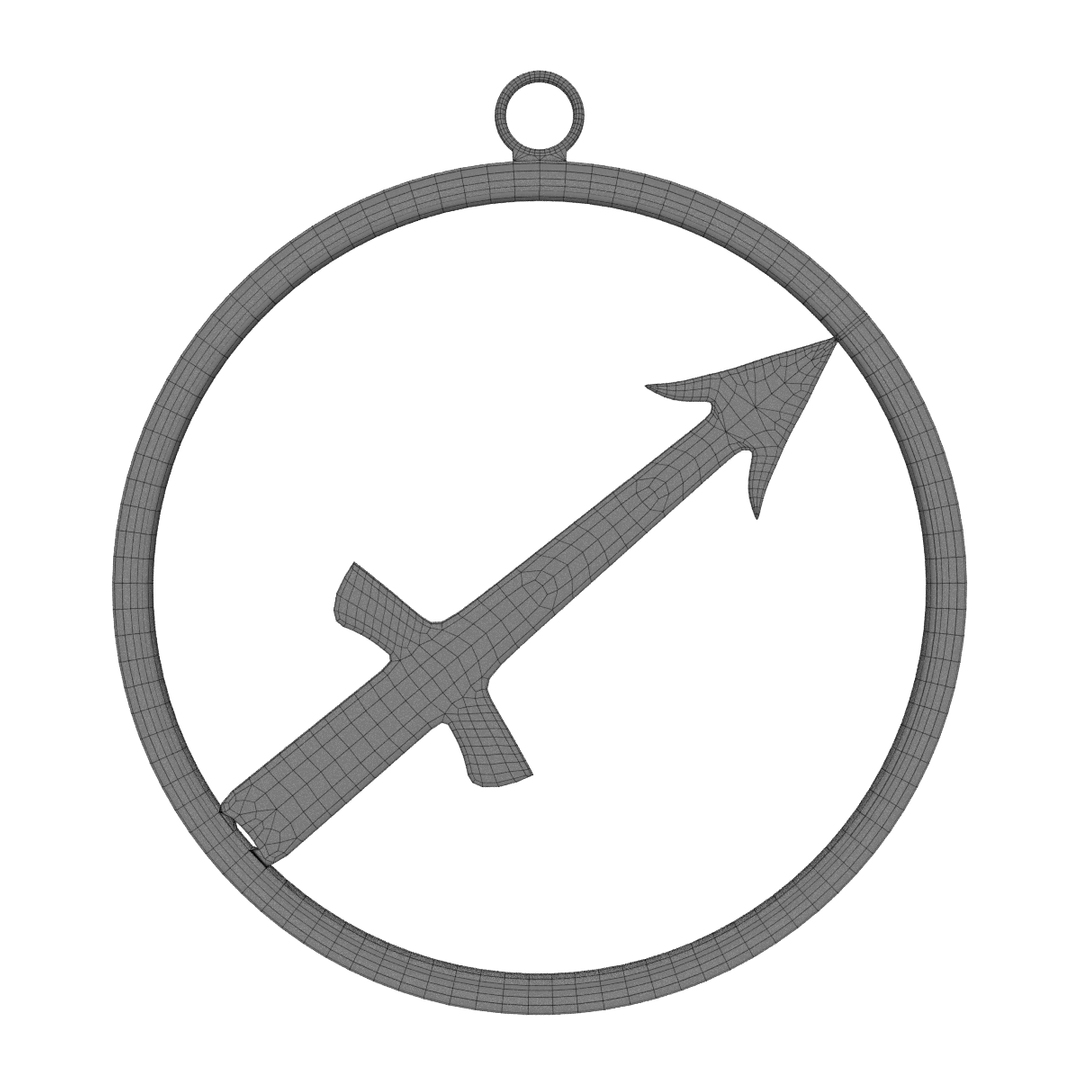 zodiac sagittarius symbol 3d blend