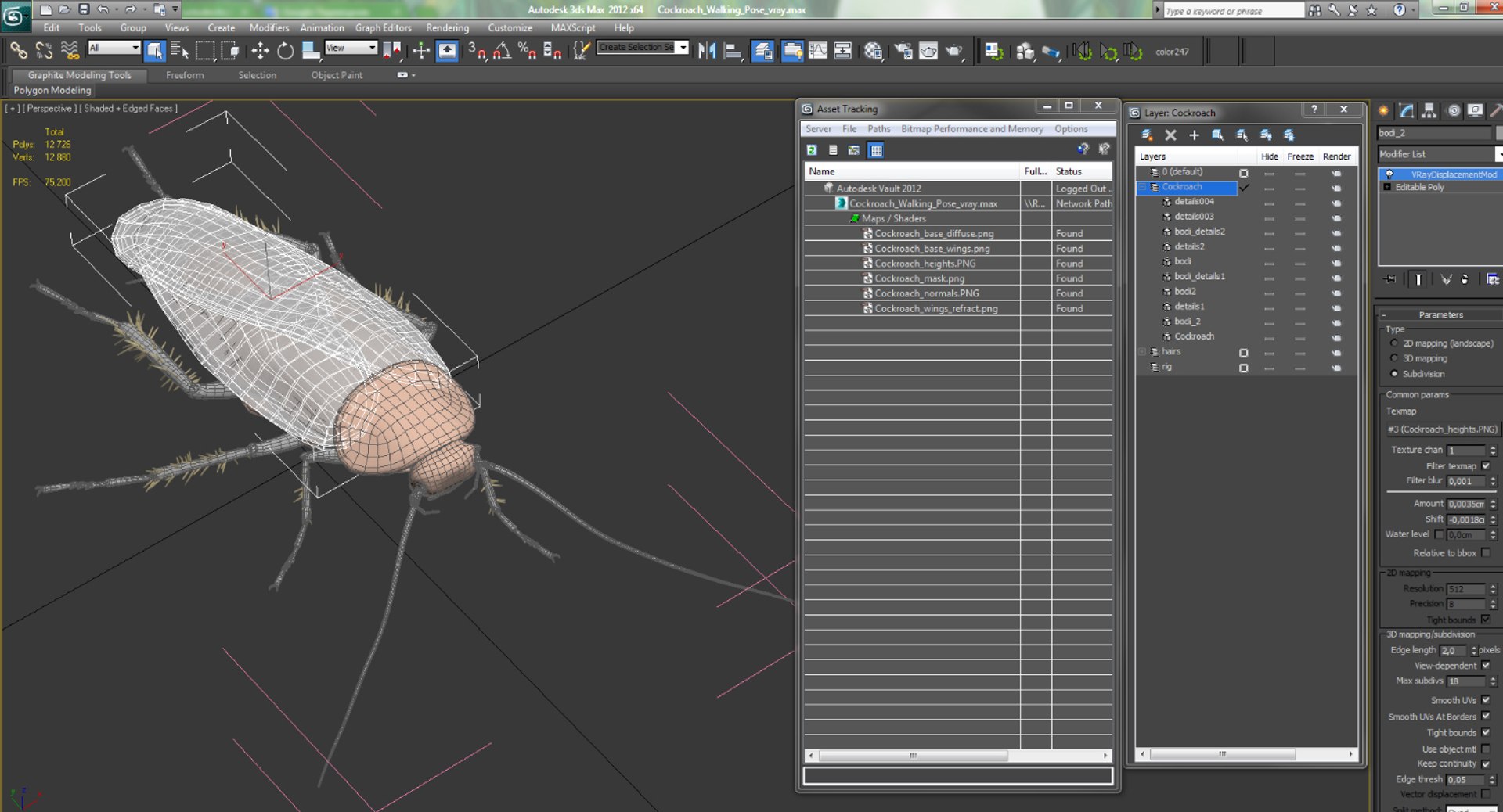Cockroach Walking Pose 3D - TurboSquid 1195600