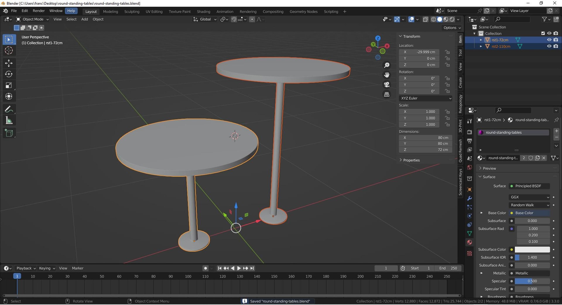 Round Standing Tables 3D Model - TurboSquid 2018205