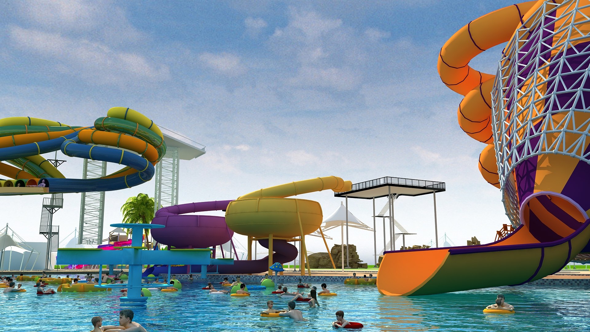 Water Park 01 3D Model - TurboSquid 2076485