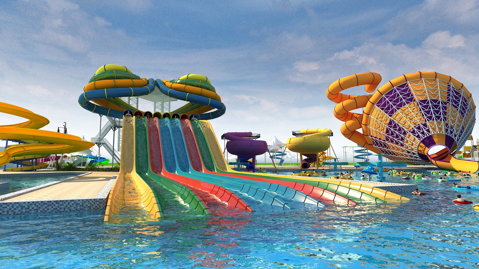 Water Park 01 3D Model - TurboSquid 2076485