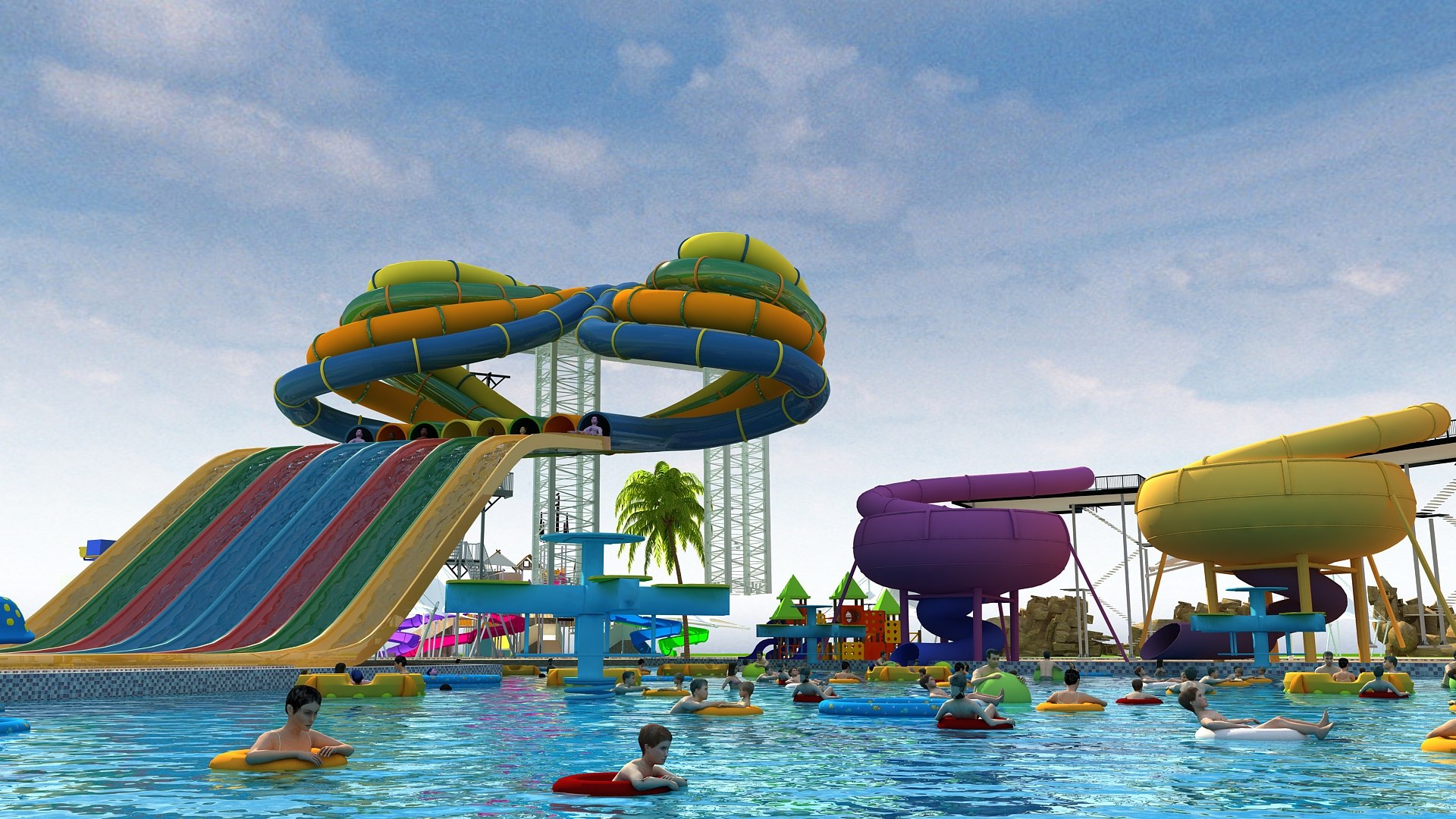 Water Park 01 3D Model - TurboSquid 2076485