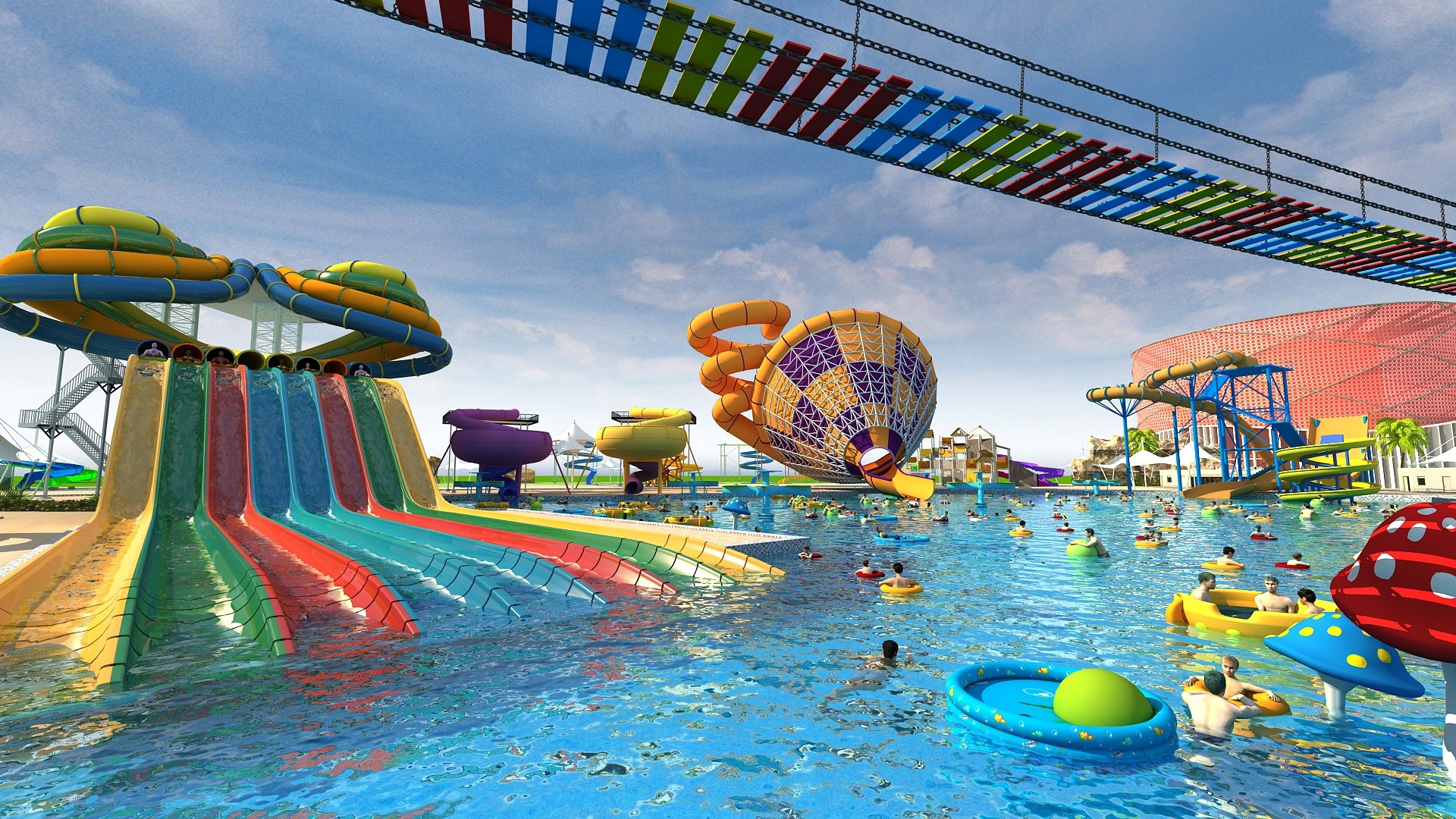 Water Park 01 3D Model - TurboSquid 2076485