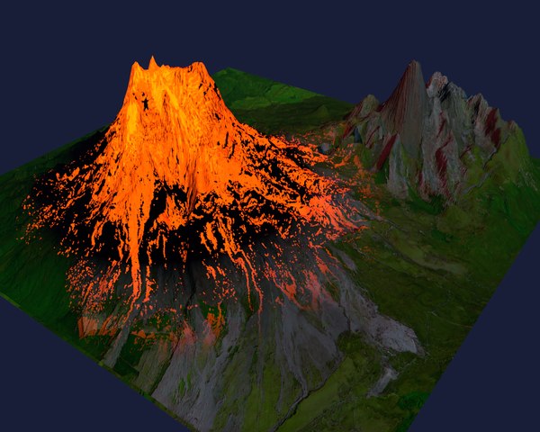 3D volcano eruption lava model - TurboSquid 1298180