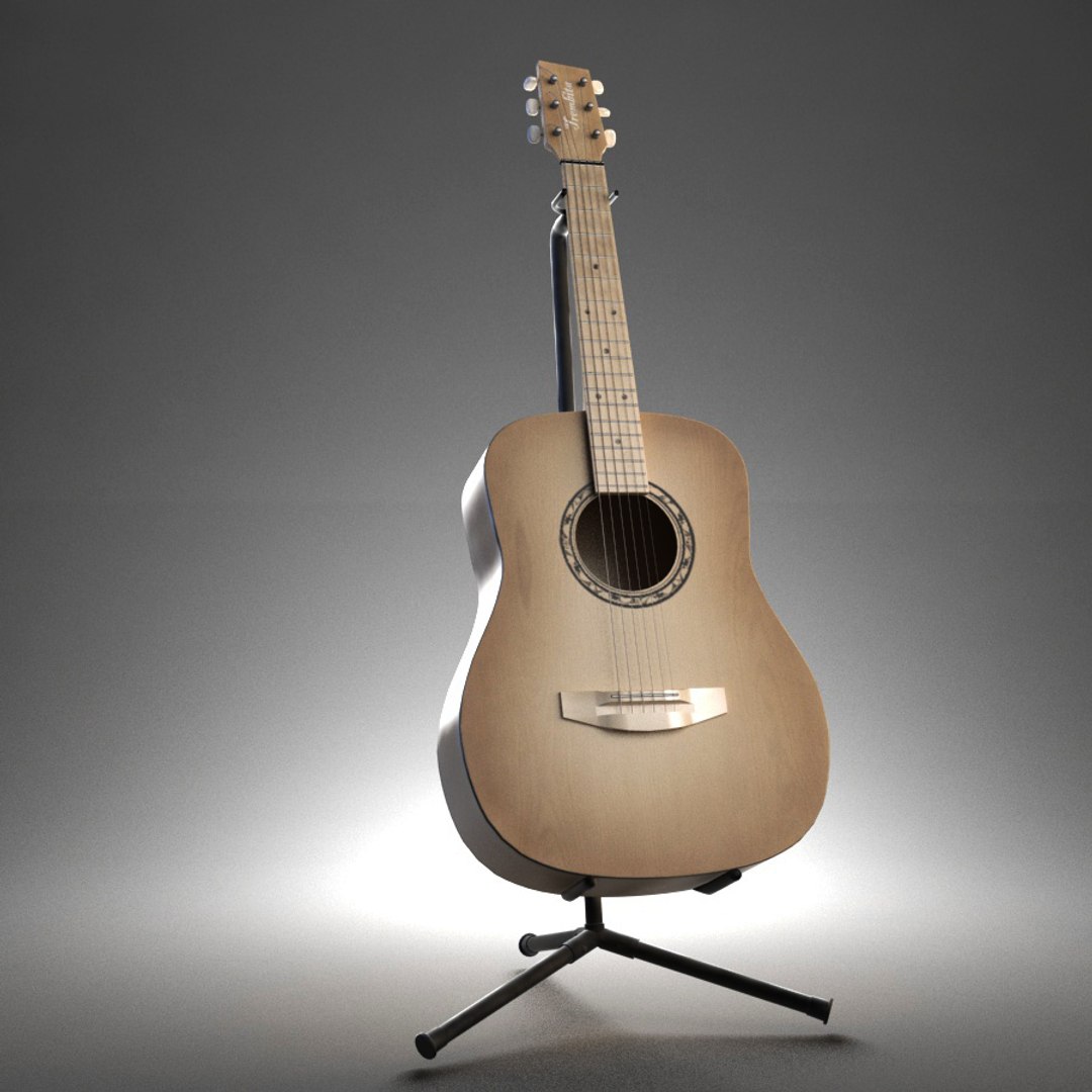 3d model of acoustic guitar