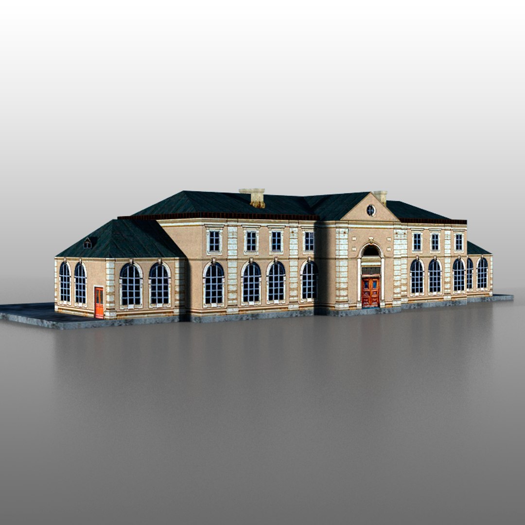 Railway Station 3d Model