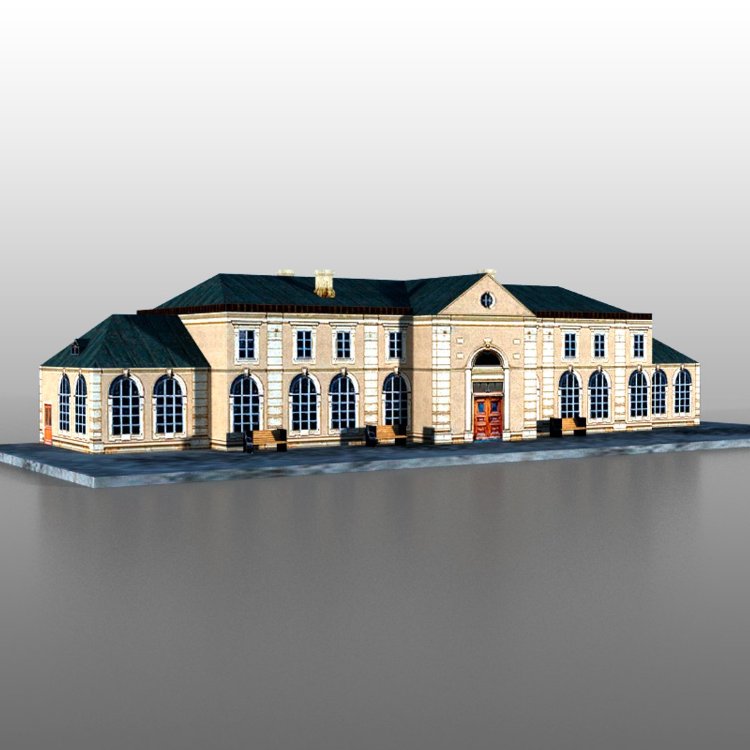 Railway Station 3d Model