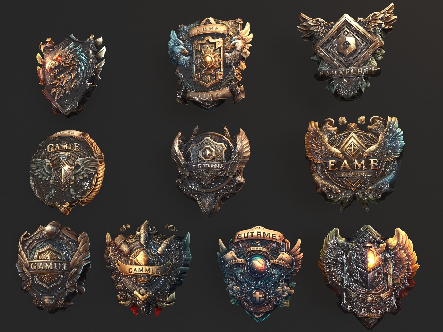 3D Fantastic Badges - TurboSquid 2000581