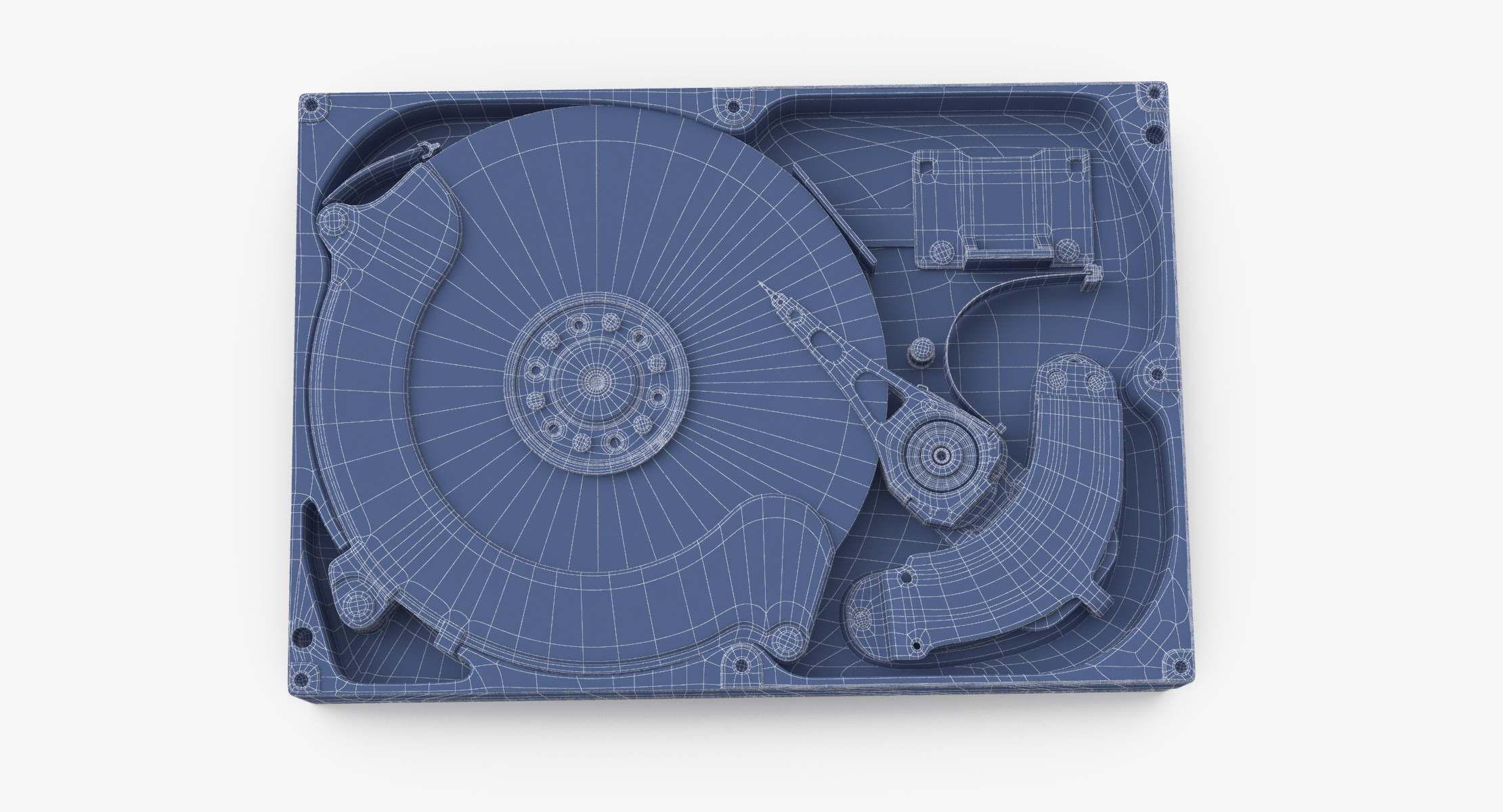 computer hard drive open 3d model