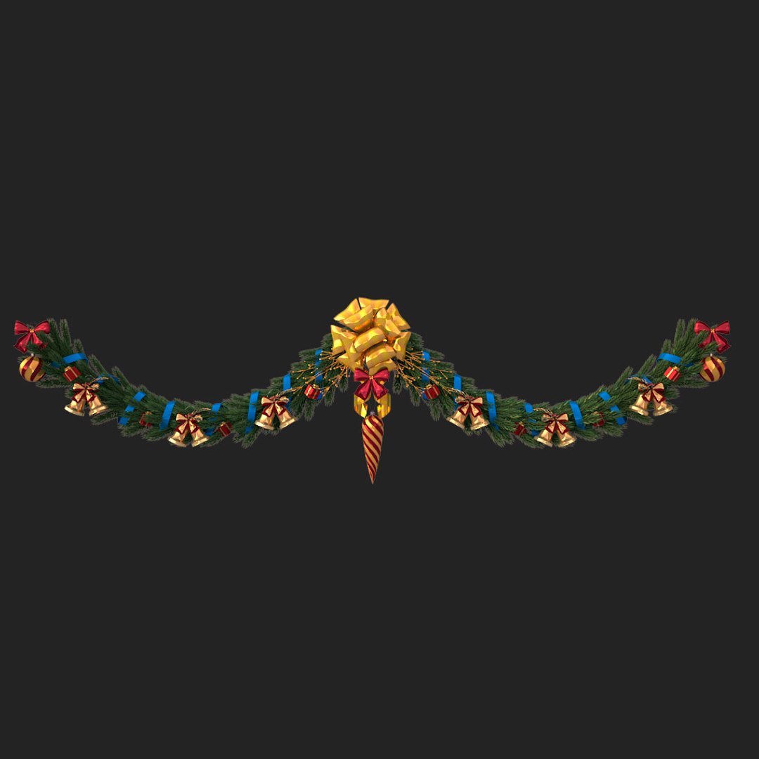 3d Model Christmas Wreath Garland