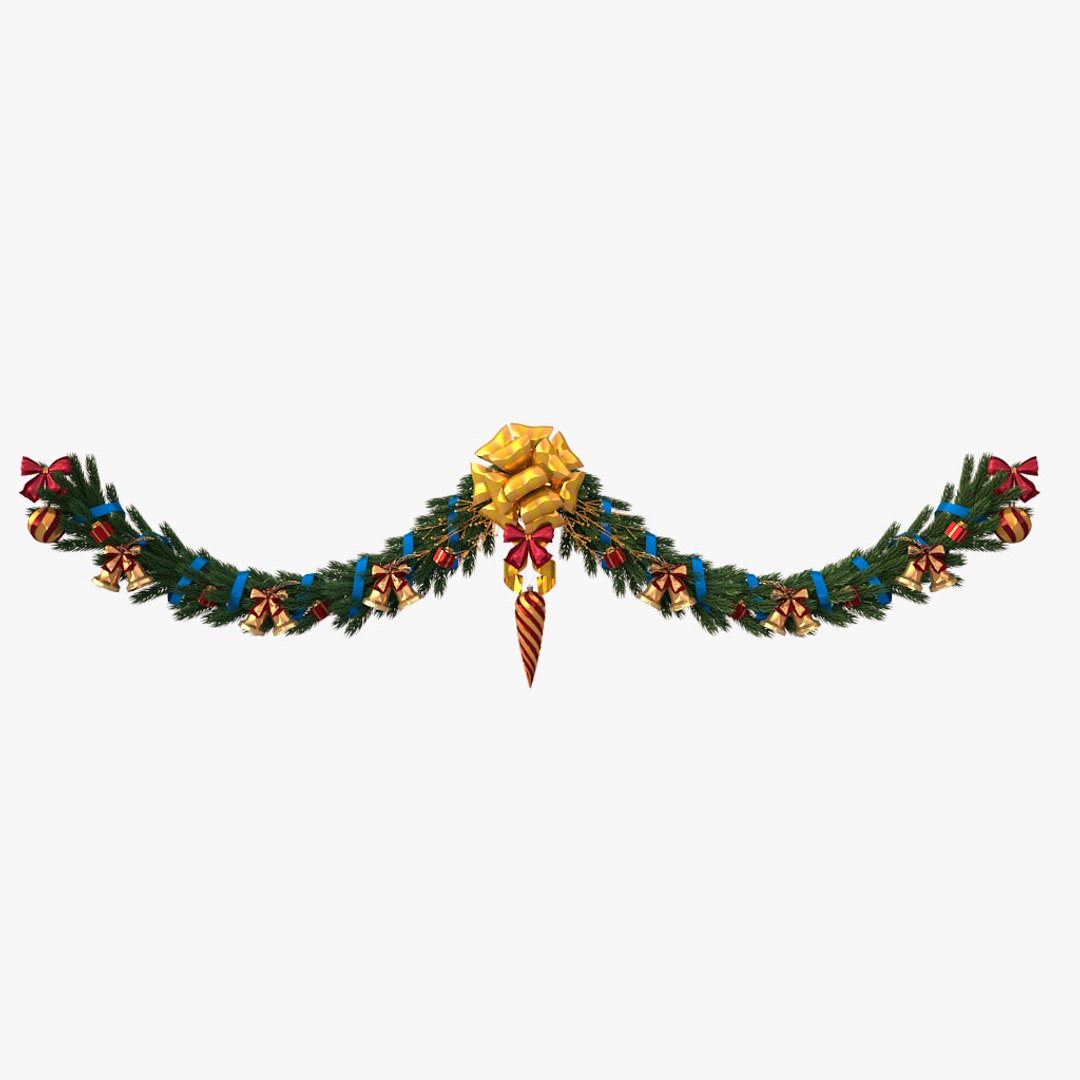 3d Model Christmas Wreath Garland