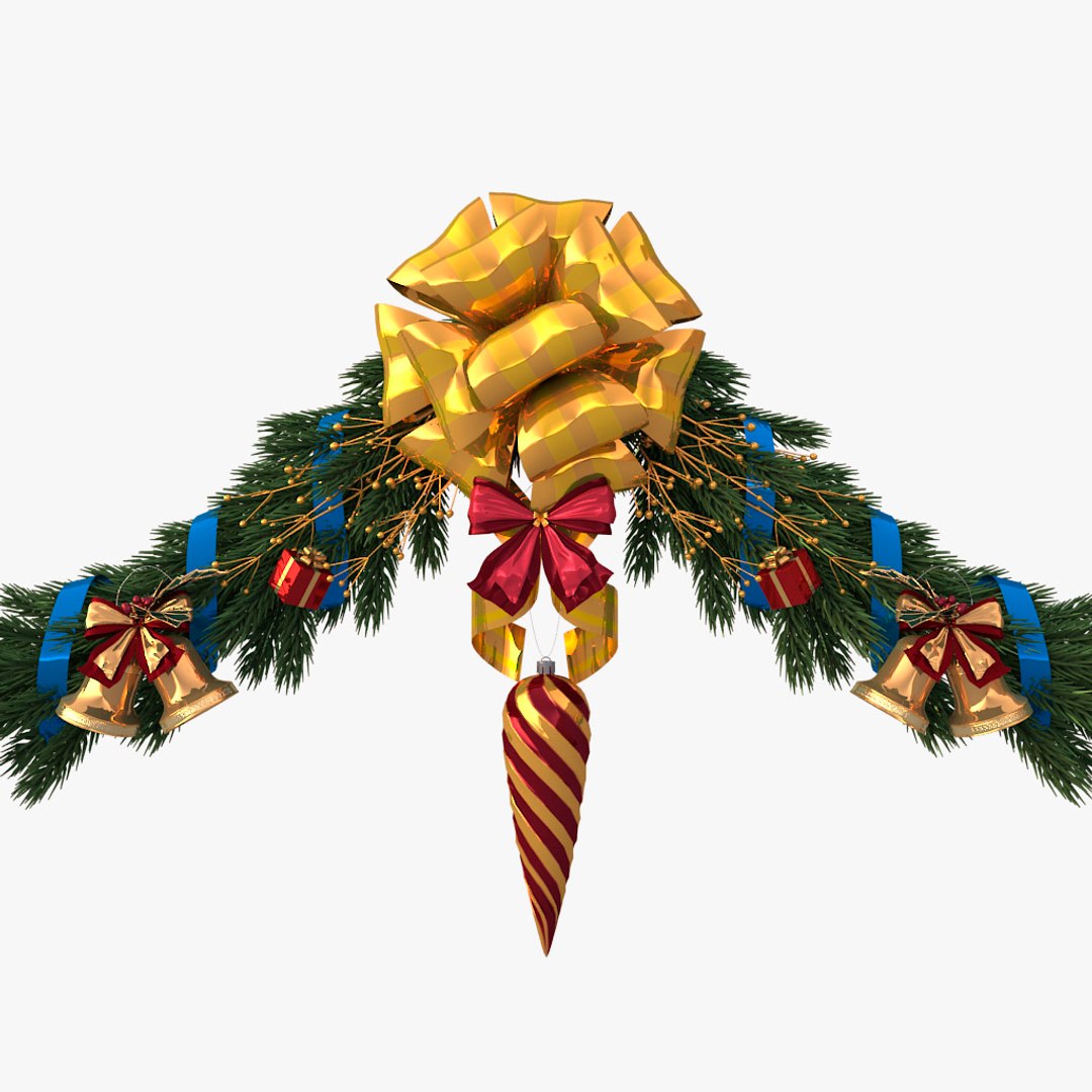 3d Model Christmas Wreath Garland