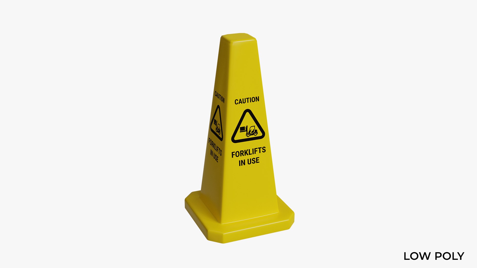 3D Yellow Closed Top 24 Inch Safety Lamba Floor Cone Caution Forklifts ...